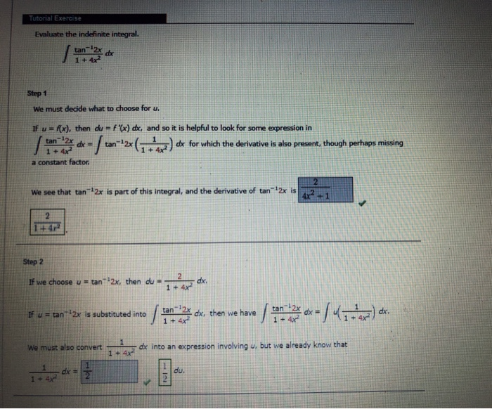 Solved Tutorial Exercise Evaluate the indefinite integral. | Chegg.com