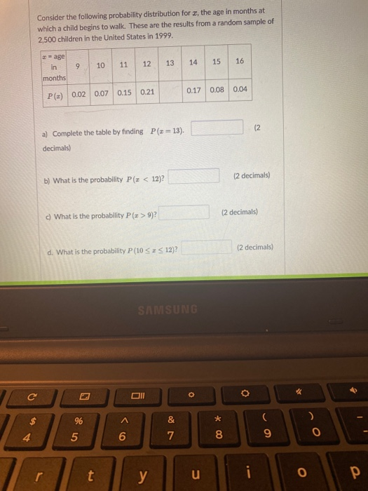 Solved Consider the following probability distribution for | Chegg.com