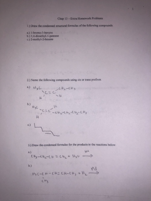 Solved Chap 13 - Extra Homework Problems 1.) Draw the | Chegg.com