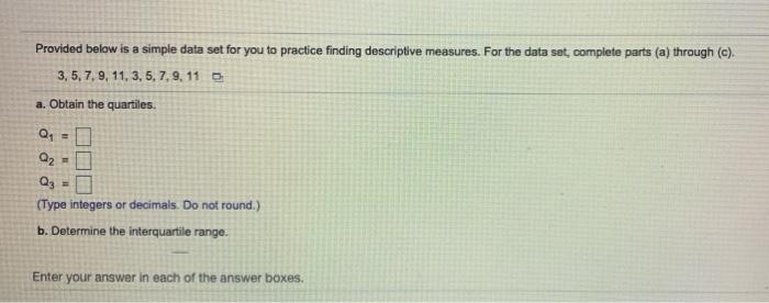 Solved Provided below is a simple data set for you to | Chegg.com