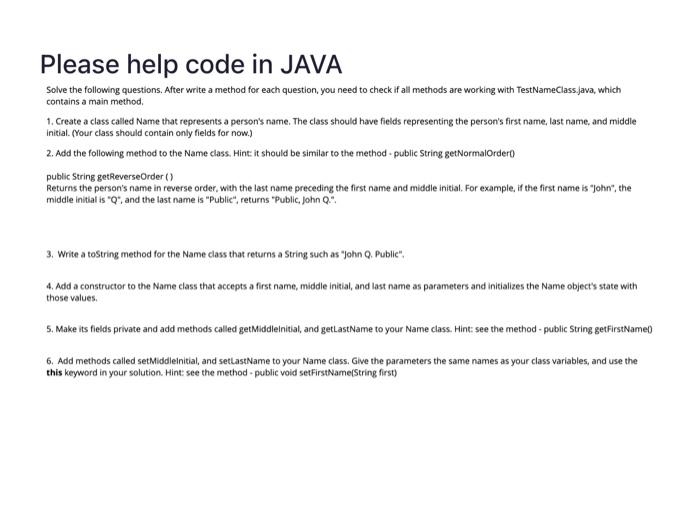 Solved Solve the following questions. After write a method | Chegg.com