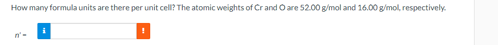 Solved How many formula units are there per unit cell? The | Chegg.com