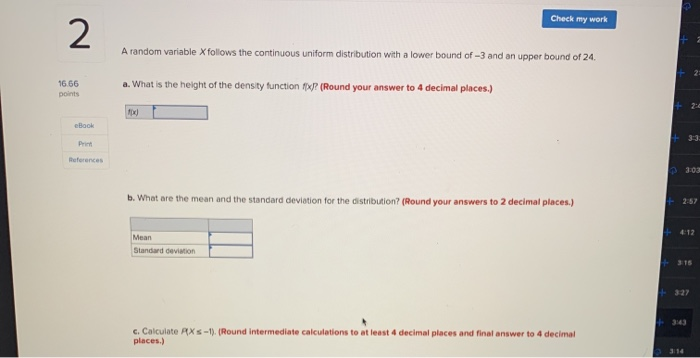 Solved A random variable follows the continuous uniform | Chegg.com