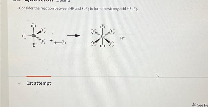 Solved Consider the reaction between HFand SbF5 to form the | Chegg.com
