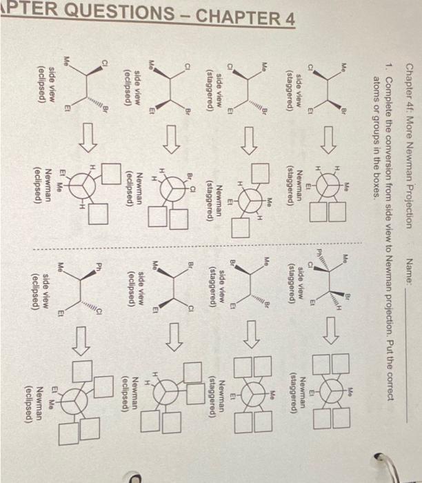 4f. Organic chem homework help.Complete the | Chegg.com