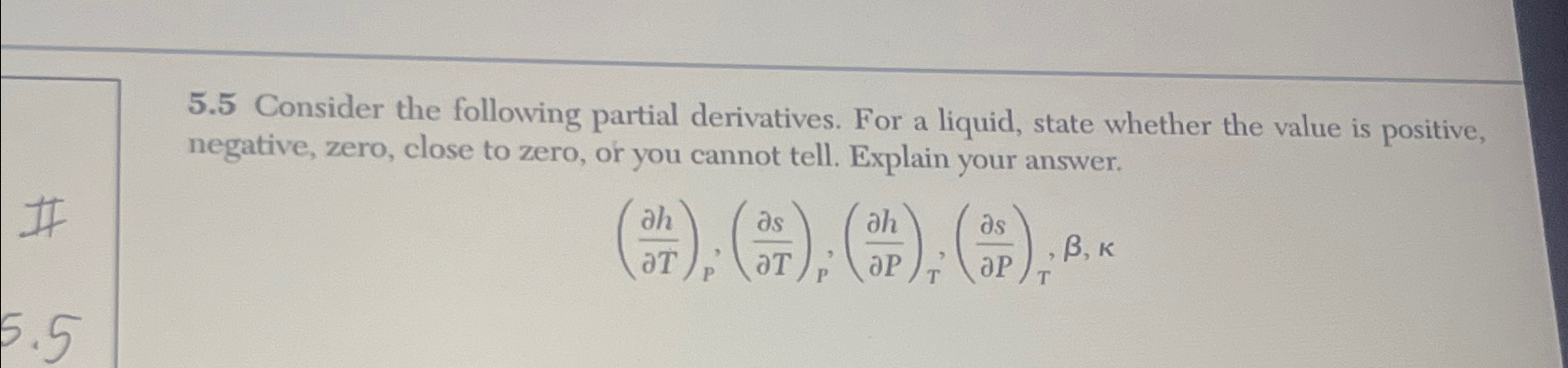 Solved 5.5 ﻿Consider the following partial derivatives. For | Chegg.com