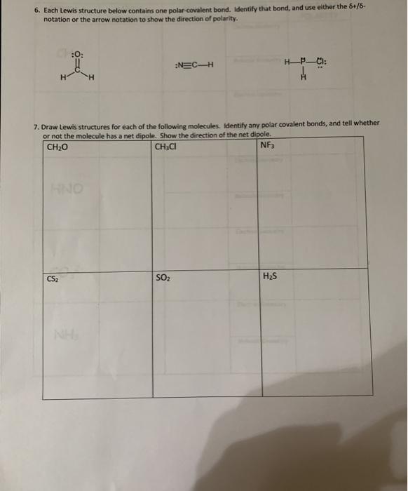 Solved 6 Each Lewis Structure Below Contains One 9839