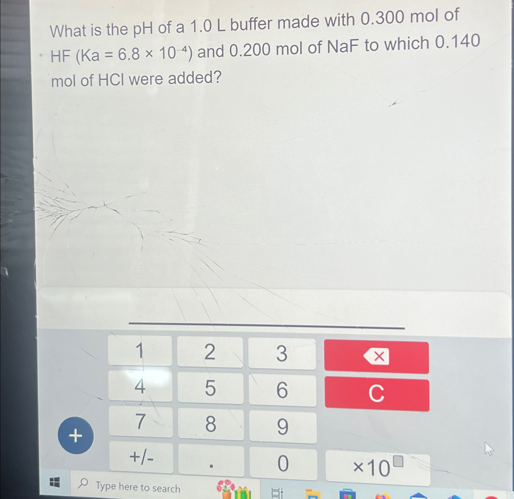 Solved What is the pH ﻿of a 1.0L ﻿buffer made with 0.300mol | Chegg.com