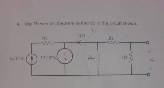 Solved Use Thevenin's theorem to find VO in the circuit | Chegg.com