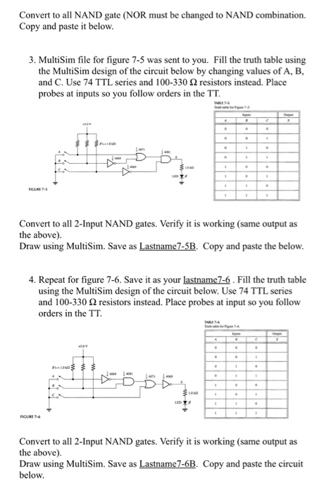 Solved Convert to all NAND gate (NOR must be changed to NAND | Chegg.com