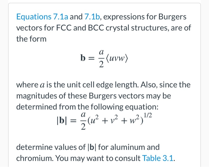 Equations 7.1a and 7.1b, expressions for Burgers | Chegg.com
