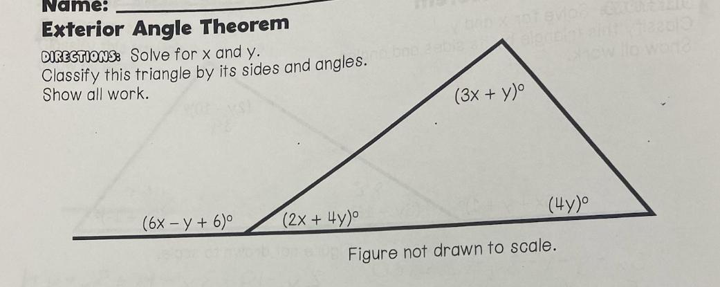 Solved Name:Exterior Angle TheoremDNBзSTOOWS Solve for x | Chegg.com