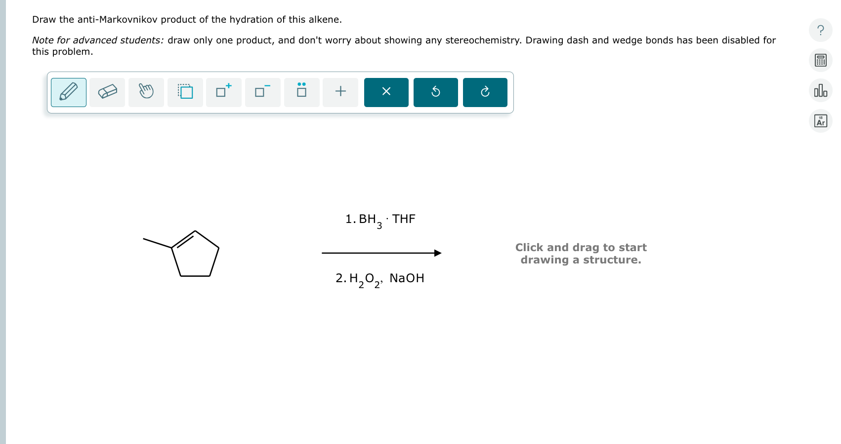 Solved Draw the anti-Markovnikov product of ﻿the hydration | Chegg.com