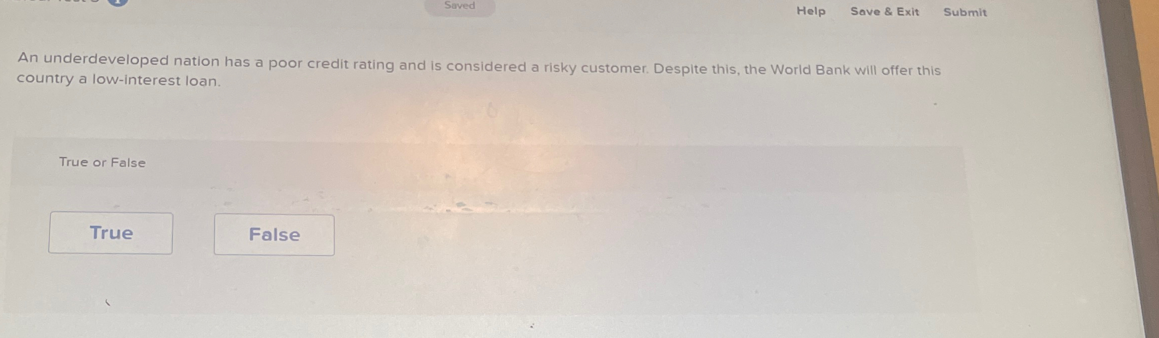 Solved SavedHelpSave & ExitSubmitAn underdeveloped nation | Chegg.com