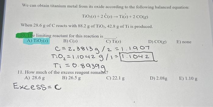 Solved We can obtain titanium metal from its oxide according | Chegg.com