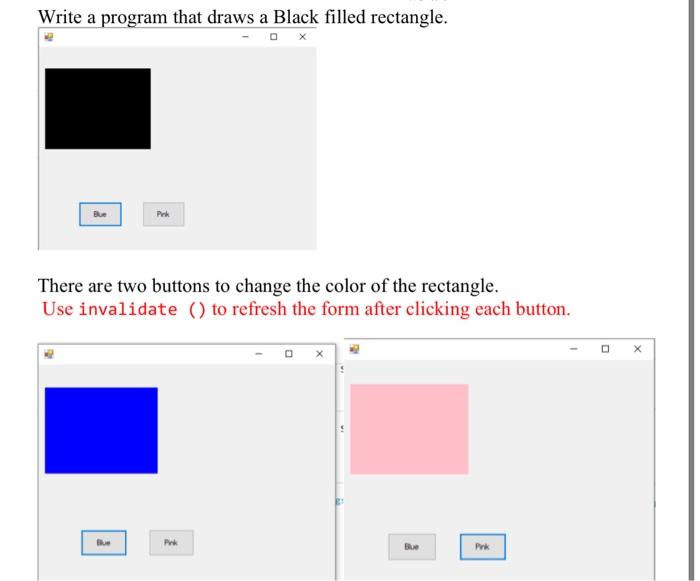 Solved Write a program that draws a Black filled rectangle. | Chegg.com