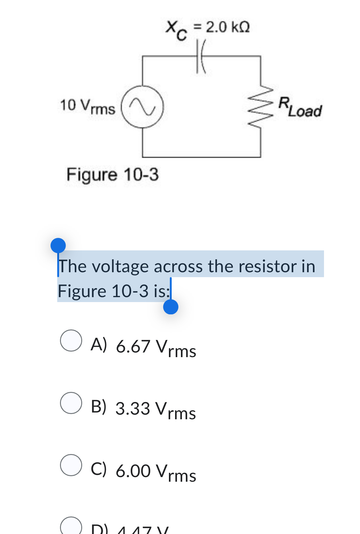 Solved Figure 10-3The voltage across the resistor in Figure | Chegg.com Solved Figure 10-3The voltage across the resistor in Figure | Chegg.com