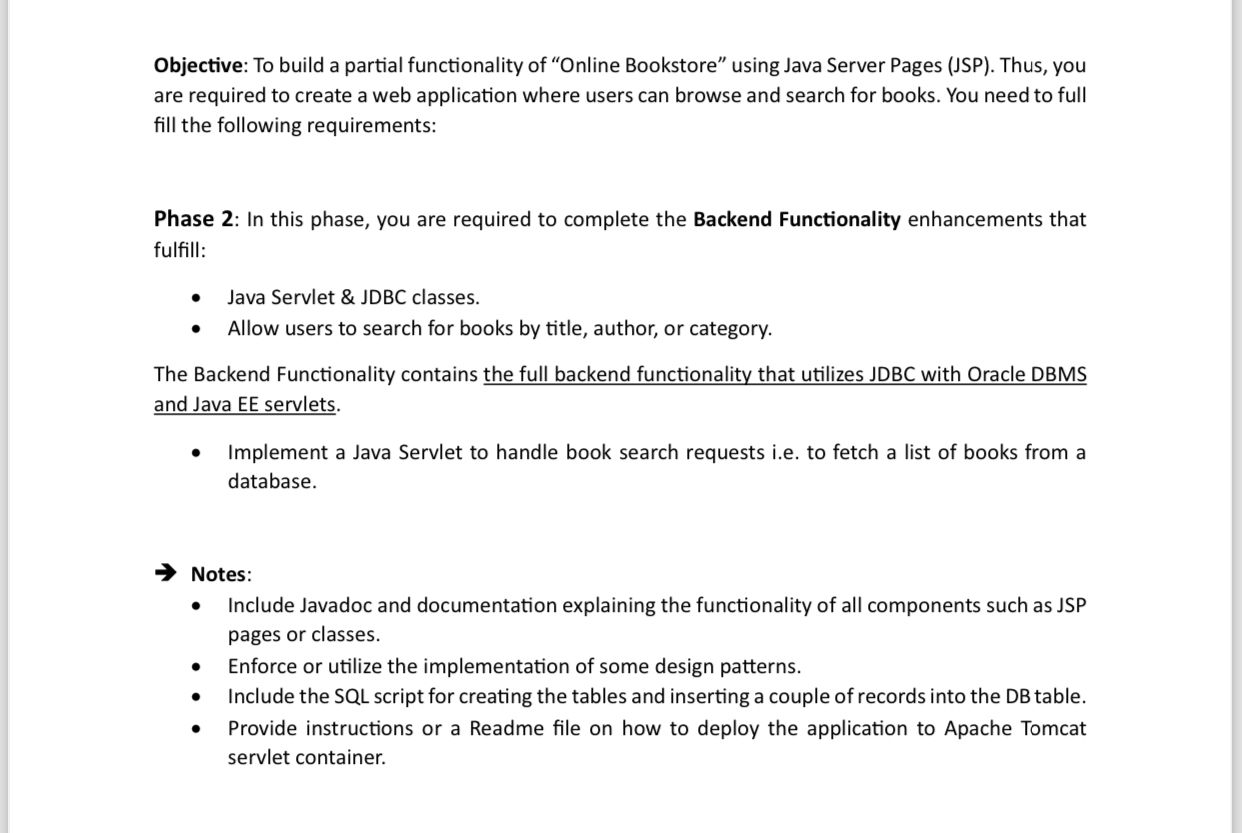 Solved Objective: To build a partial functionality of | Chegg.com