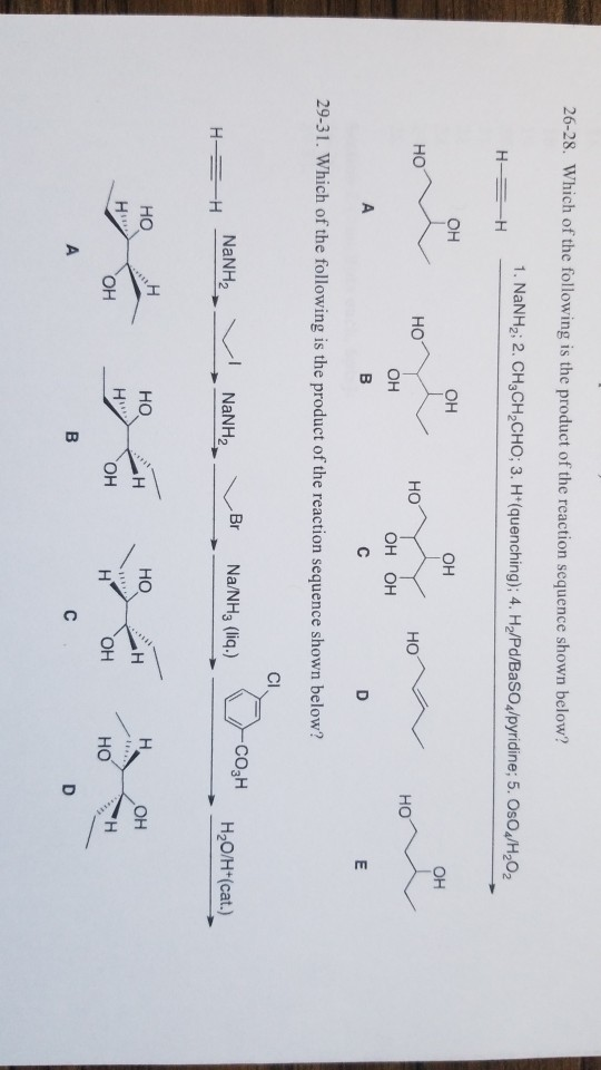 Solved 26-28. Which of the following is the product of the | Chegg.com