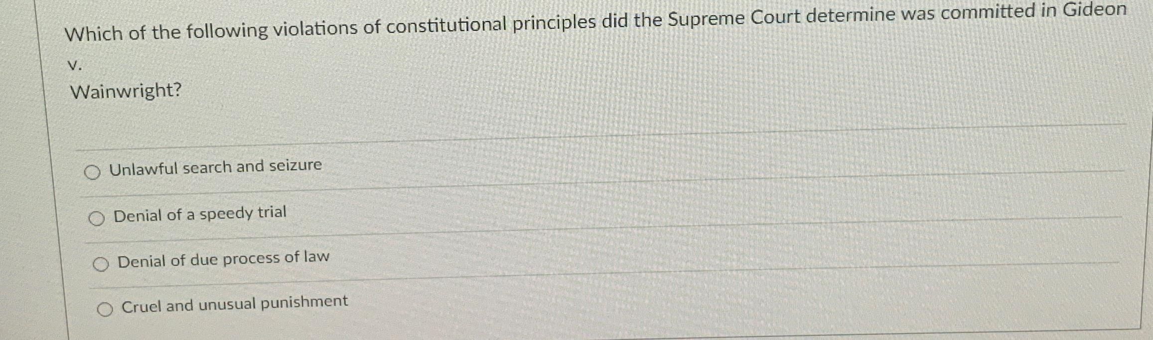 Solved Which of the following violations of constitutional | Chegg.com