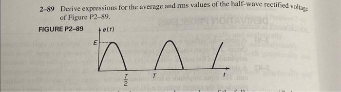 Solved - ans 2-89 Derive expressions for the average and rms | Chegg.com