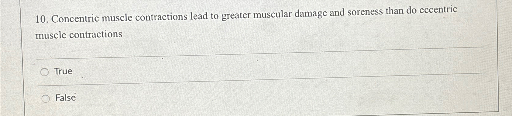 Solved Concentric muscle contractions lead to greater | Chegg.com