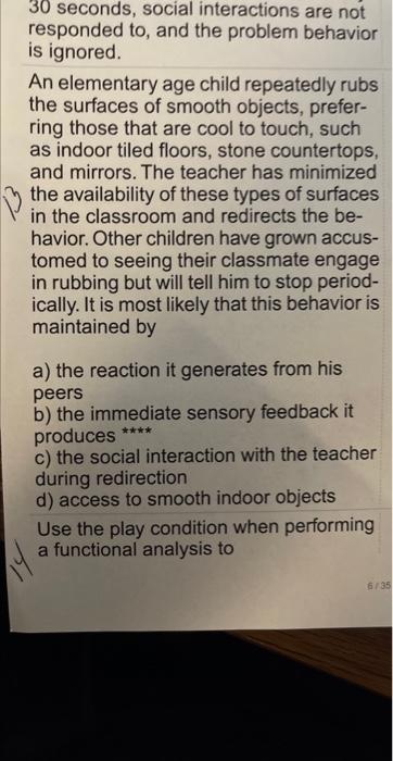 Solved responded to, and the problem behavior is ignored. An | Chegg.com