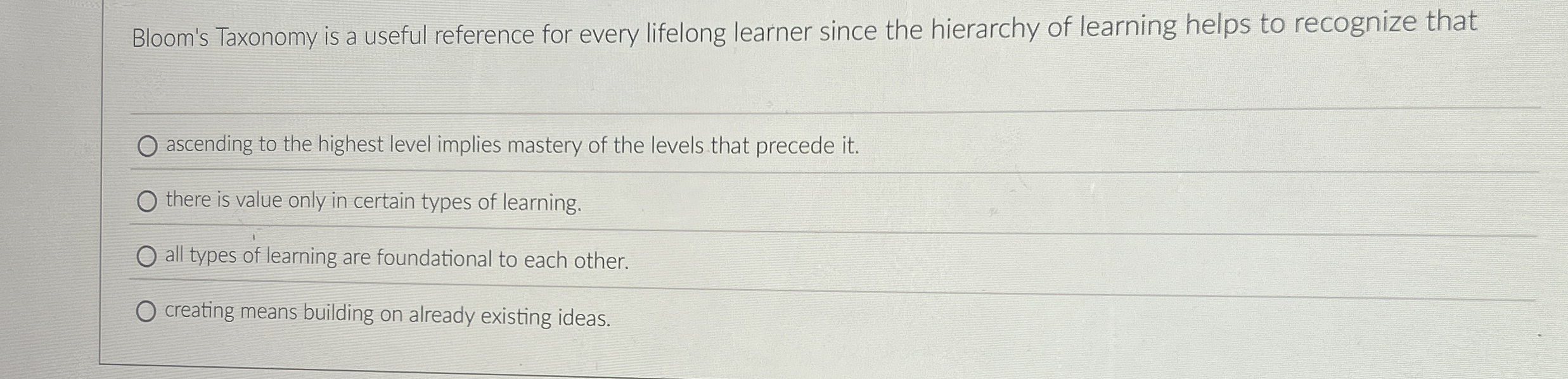 Solved Bloom's Taxonomy is a useful reference for every | Chegg.com