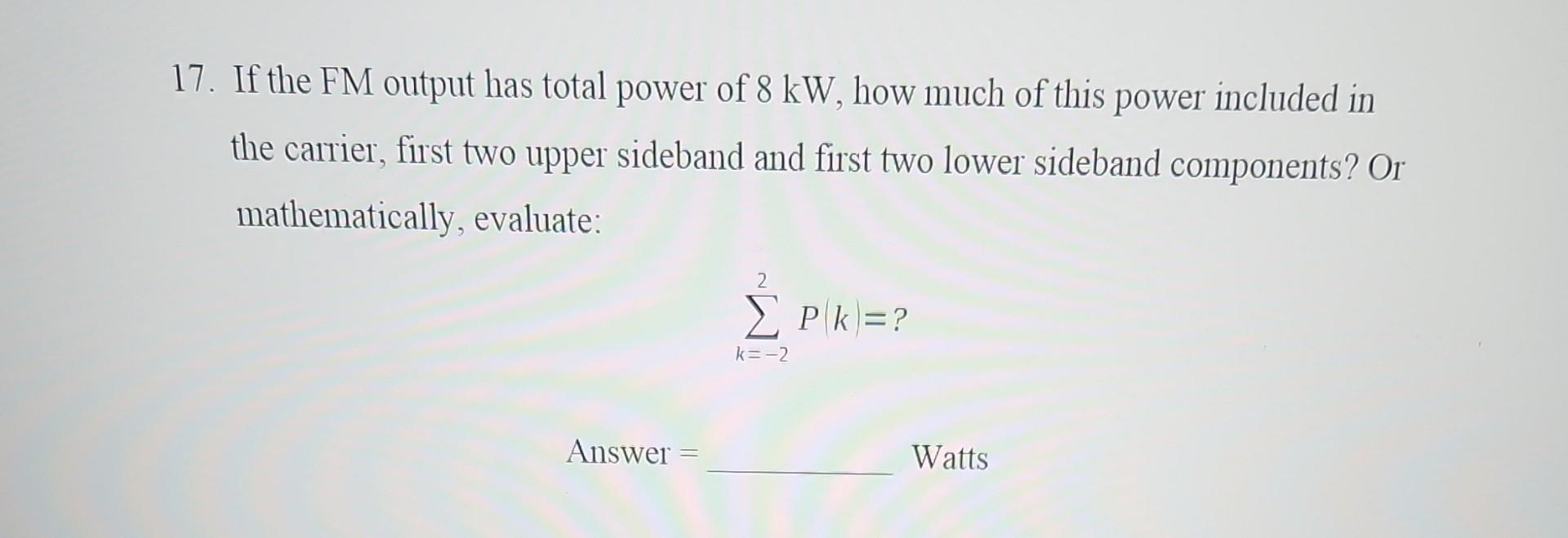 Solved t B: FM spectrum Inspection. Inspect the following | Chegg.com