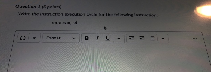 Solved Question 1 (5 points) Write the instruction execution | Chegg.com