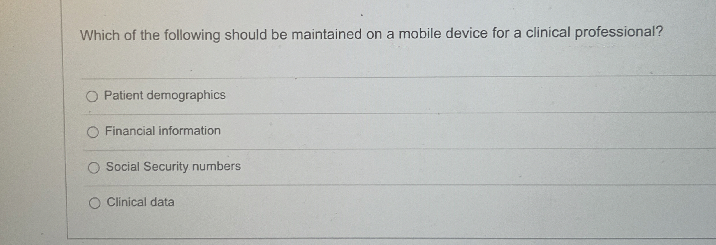 Solved Which of the following should be maintained on a | Chegg.com