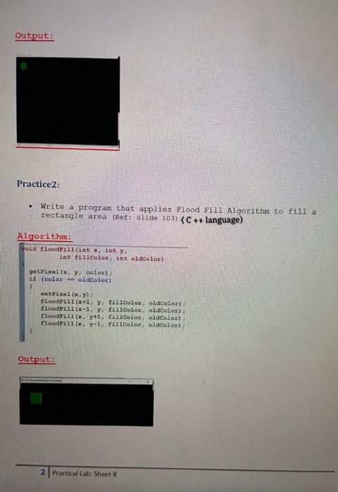 Solved Practical lab: Computer Graphics Sheet 8: Chapter 3: | Chegg.com