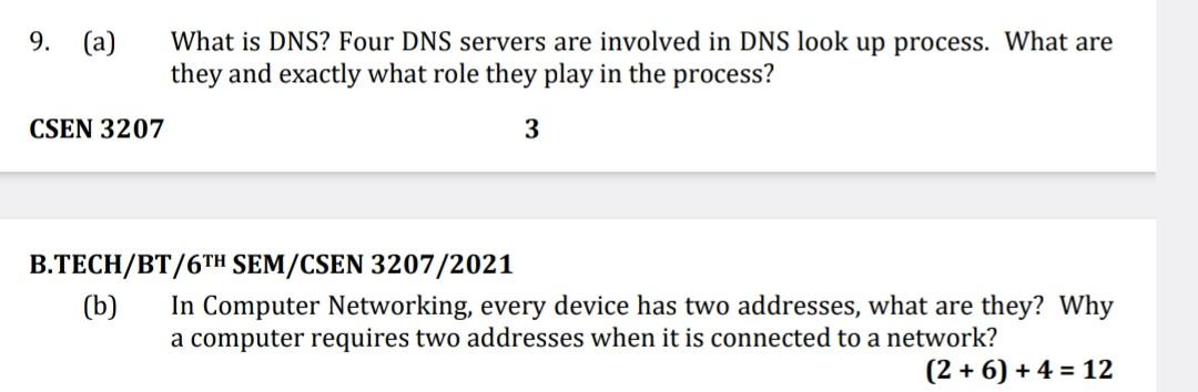 Solved 9. (a) What is DNS? Four DNS servers are involved in | Chegg.com