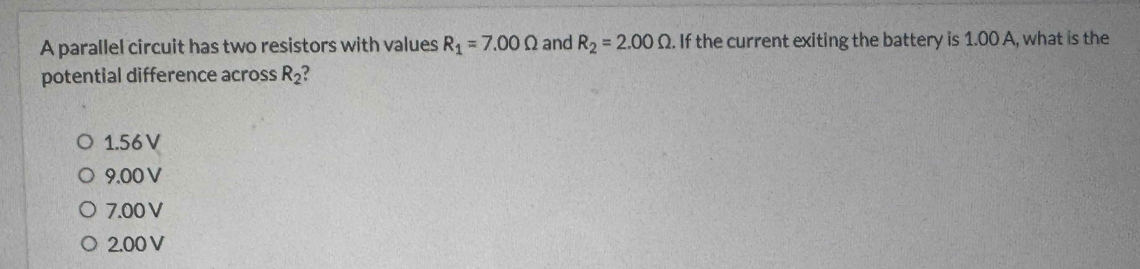 A parallel circuit has two resistors with values | Chegg.com