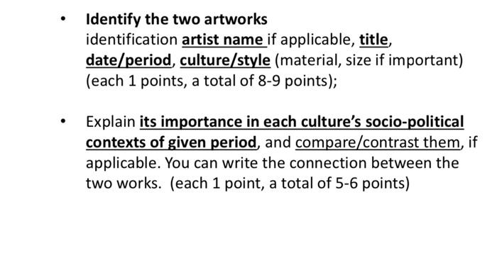 Identify the two artworks identification artist name | Chegg.com