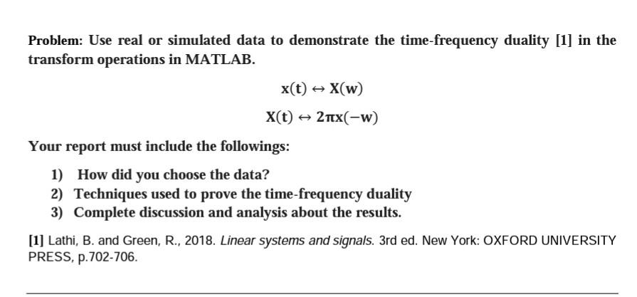 Solved Problem: Use real or simulated data to demonstrate | Chegg.com