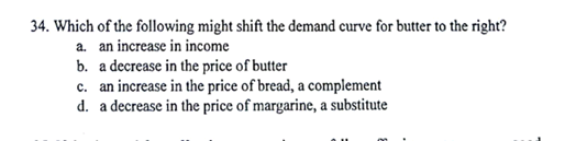 Solved Which of the following might shift the demand curve | Chegg.com