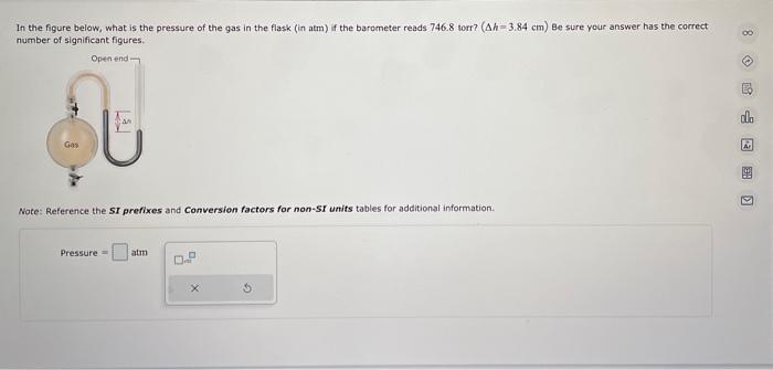 Solved In the figure below, what is the pressure of the gas | Chegg.com