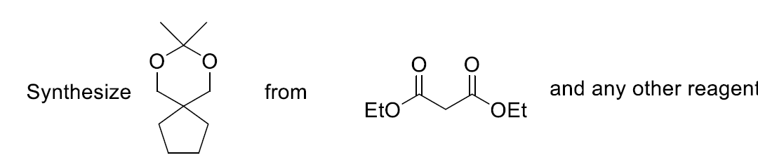 Solved Synthesize from tro and any other reagent Eto OEt | Chegg.com