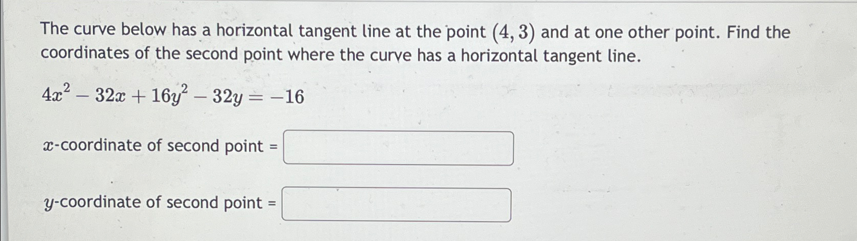 Solved The curve below has a horizontal tangent line at the | Chegg.com