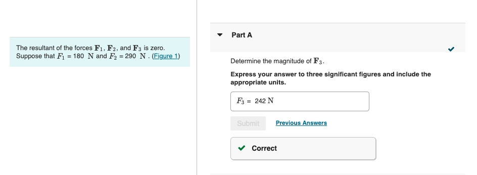 The resultant of the forces F1,F2, ﻿and F3 ﻿is | Chegg.com