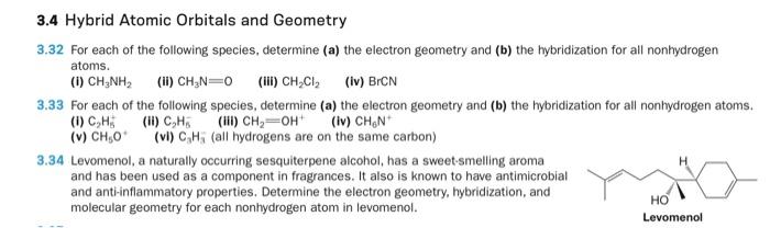 Solved 3.32 For each of the following species, determine (a) | Chegg.com