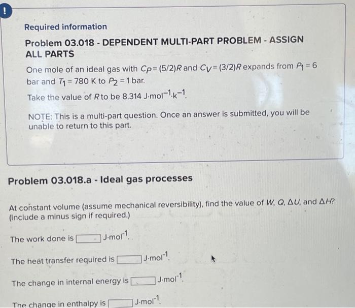 Solved Required information Problem 03.018 - DEPENDENT | Chegg.com