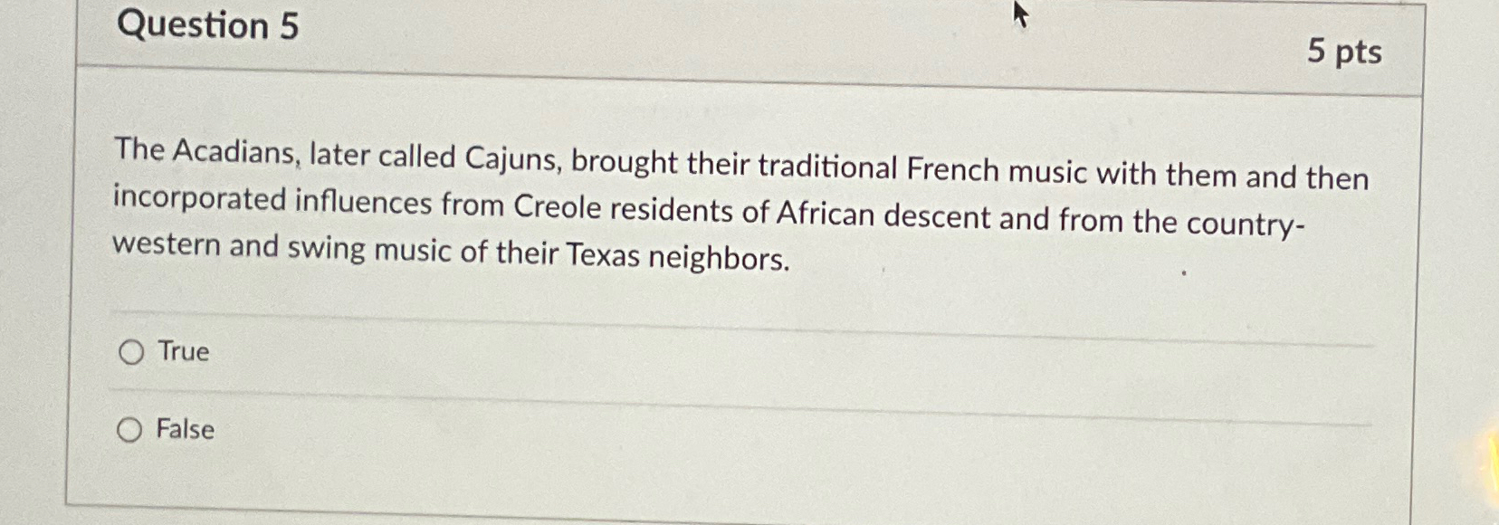 Solved Question 55 ﻿ptsThe Acadians, later called Cajuns, | Chegg.com