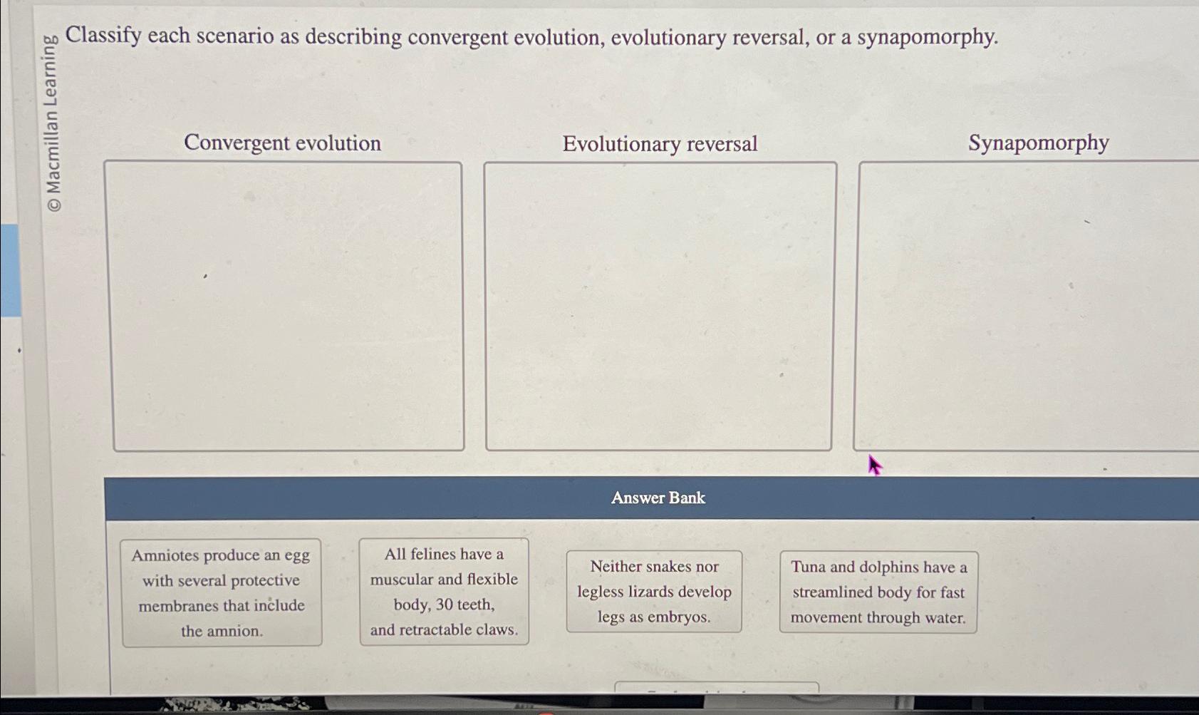 Solved „ ﻿Classify each scenario as describing convergent | Chegg.com