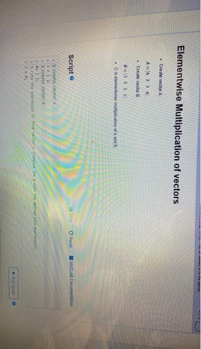 Solved Elementwise Multiplication of vectors • Create vector | Chegg.com