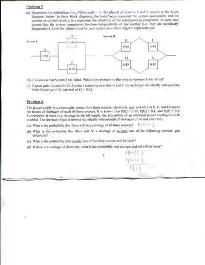 Solved Problem 5(a)Determine the reliabilities (i.e, | Chegg.com