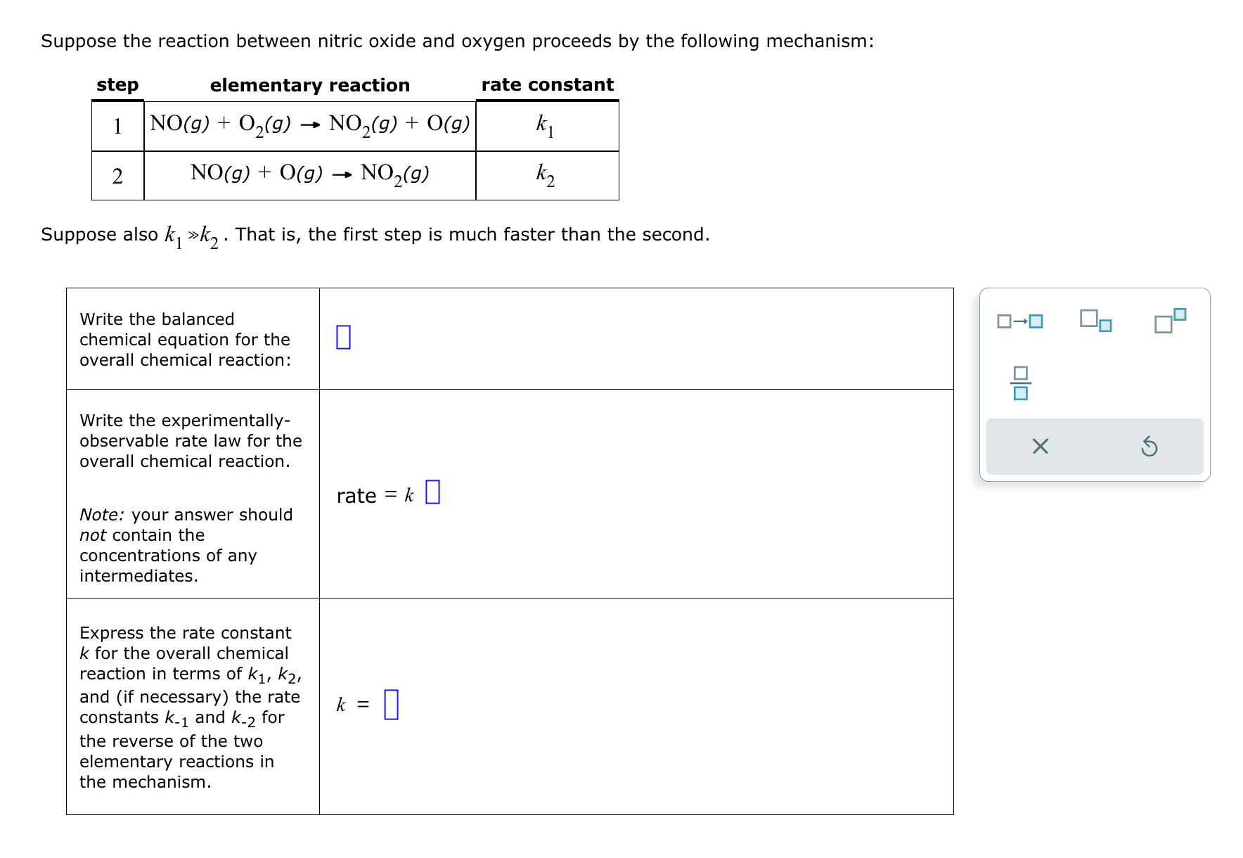 Solved Suppose the reaction between nitric oxide and oxygen | Chegg.com