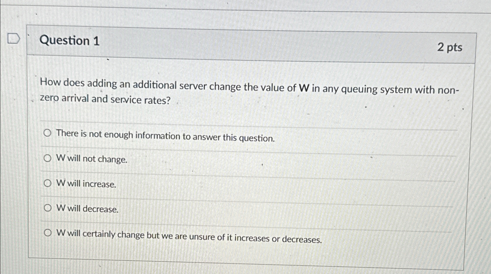 Solved Question 12 ﻿ptsHow does adding an additional server | Chegg.com