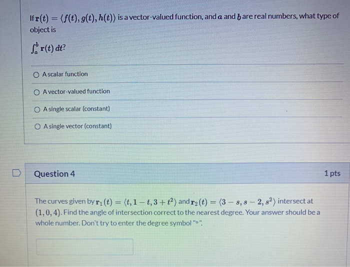 Solved Ifr(t) = (f(t),g(t), h(t)) is a vector-valued | Chegg.com